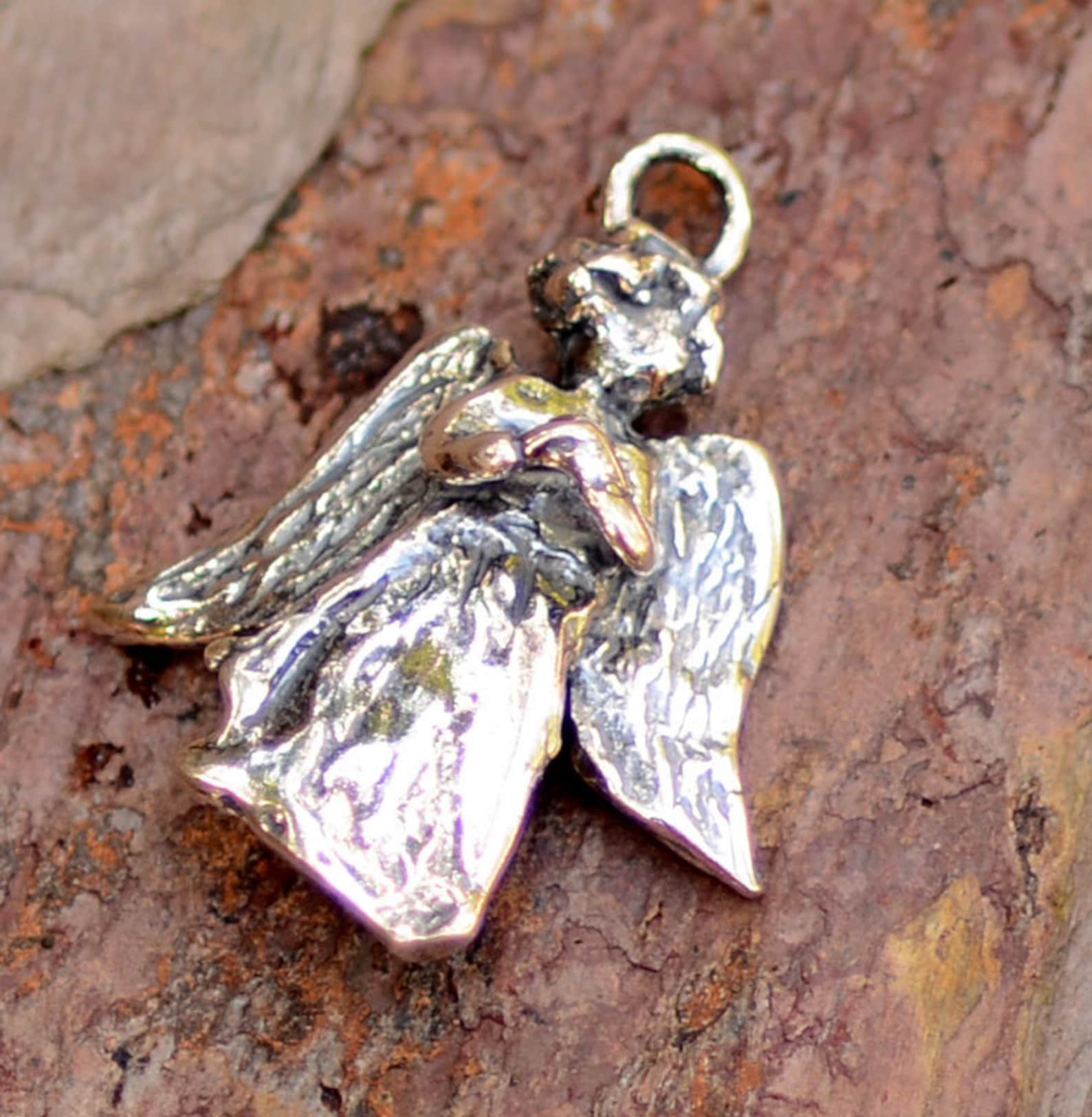 Sterling Silver Angel Charm or Pendant - Etsy