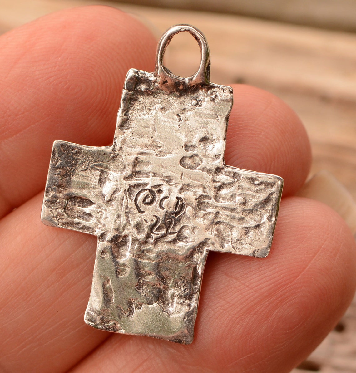 Artisan Cross With Sun, Moon, Star and Flower, Sterling Silver, Catd ...