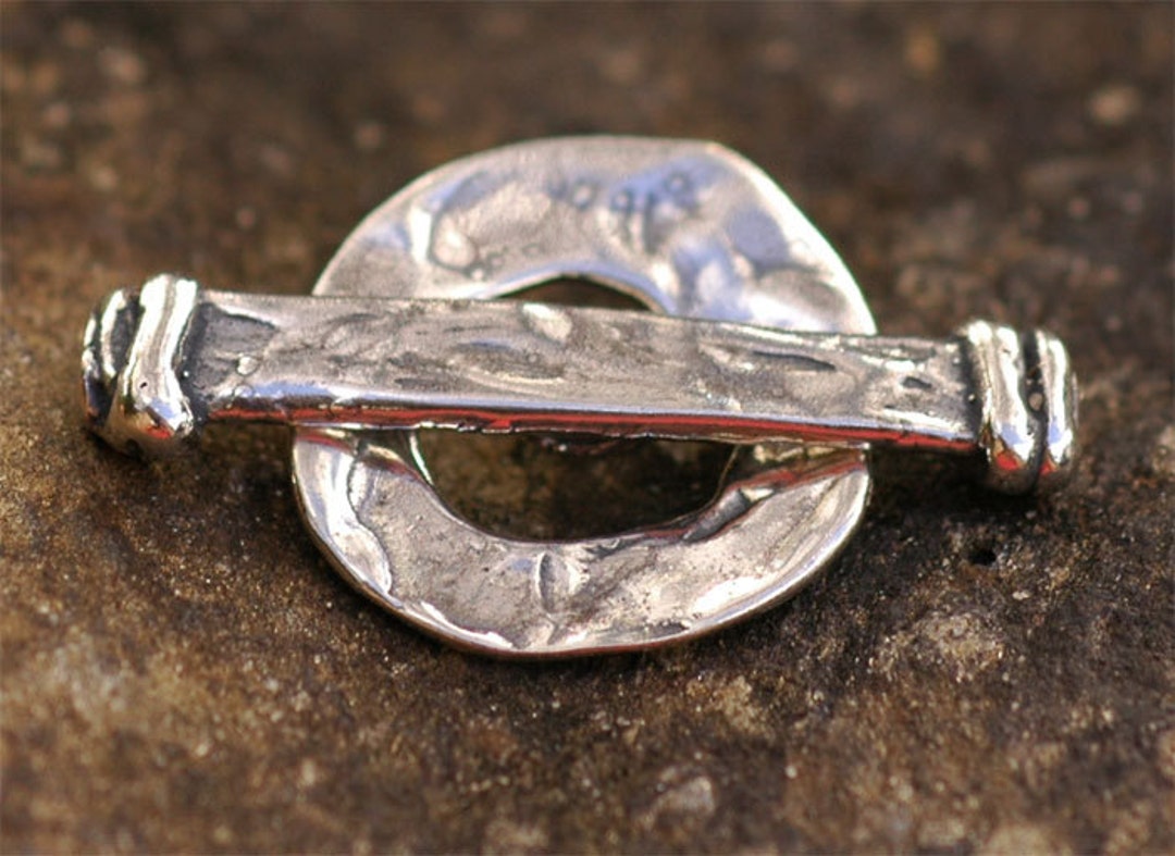 Rustic Plain Round Toggle in Sterling Silver - Etsy