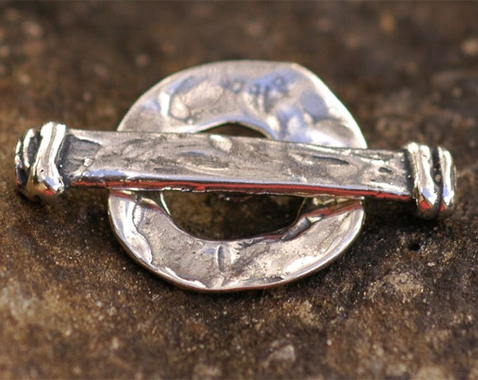 Rustic Plain Round Toggle in Sterling Silver - Etsy