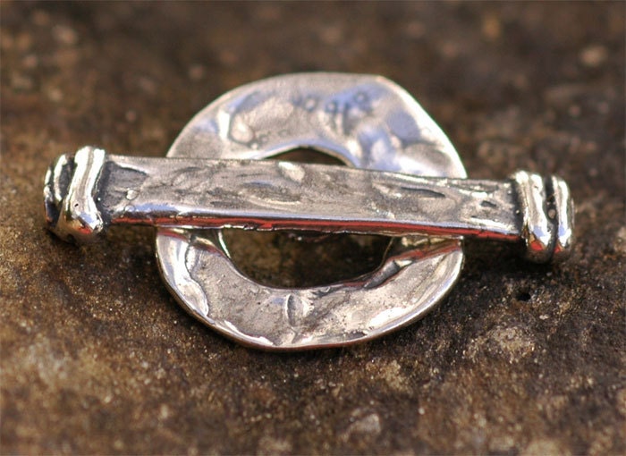 Rustic Plain Round Toggle in Sterling Silver - Etsy