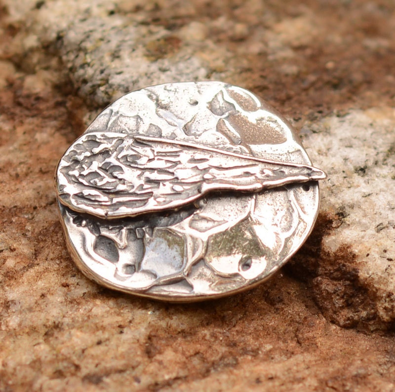 Angel Wing Button in Sterling Silver B-366 - Etsy