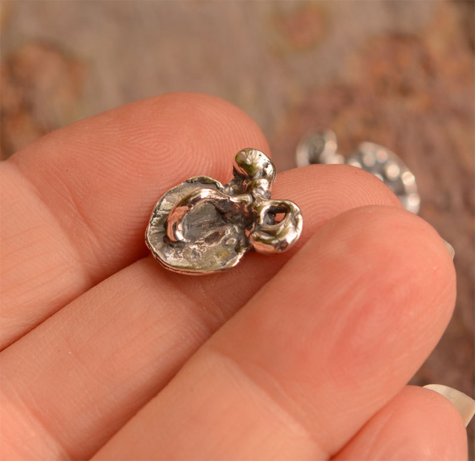 Artisan Ladybug Button in Sterling Silver, B-623, Lady Bug - Etsy