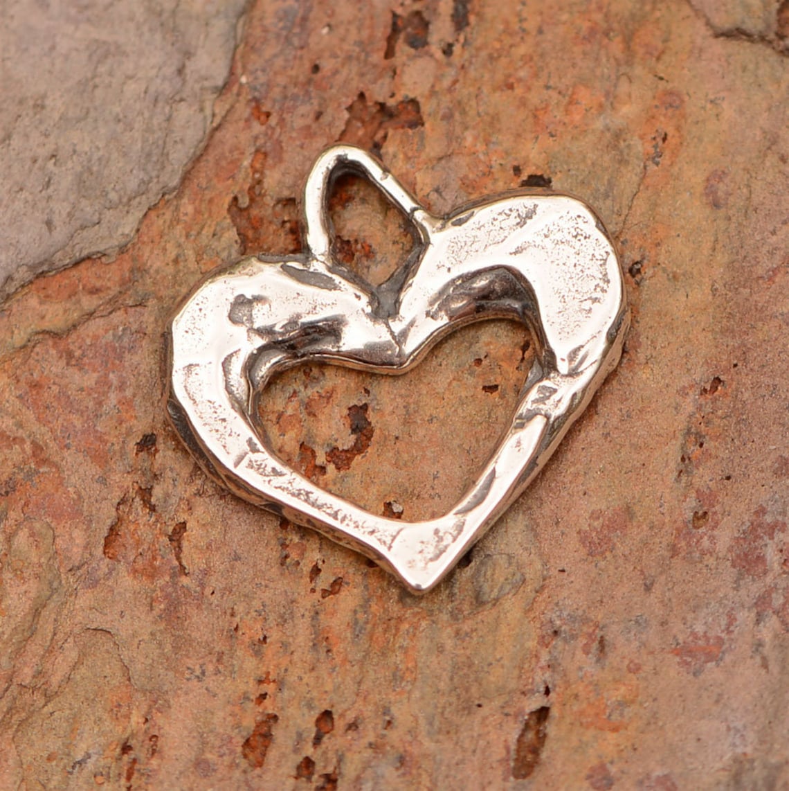 Sterling Silver Heart Charm // Open Heart Charm // H-732 - Etsy
