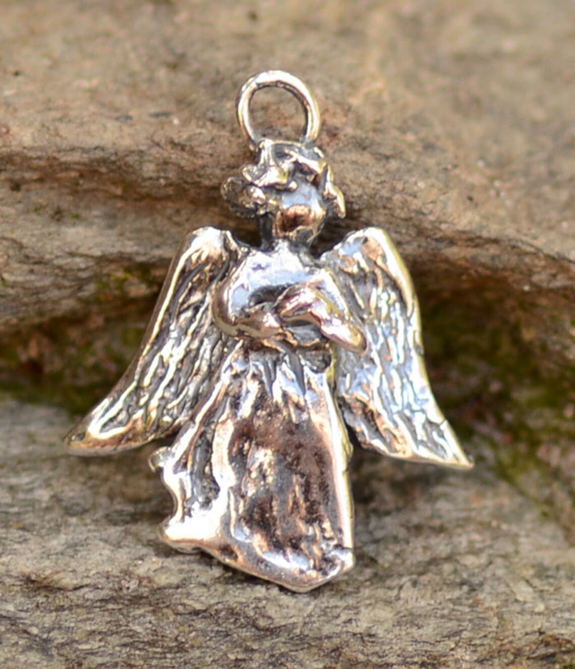 Sterling Silver Angel Charm or Pendant - Etsy