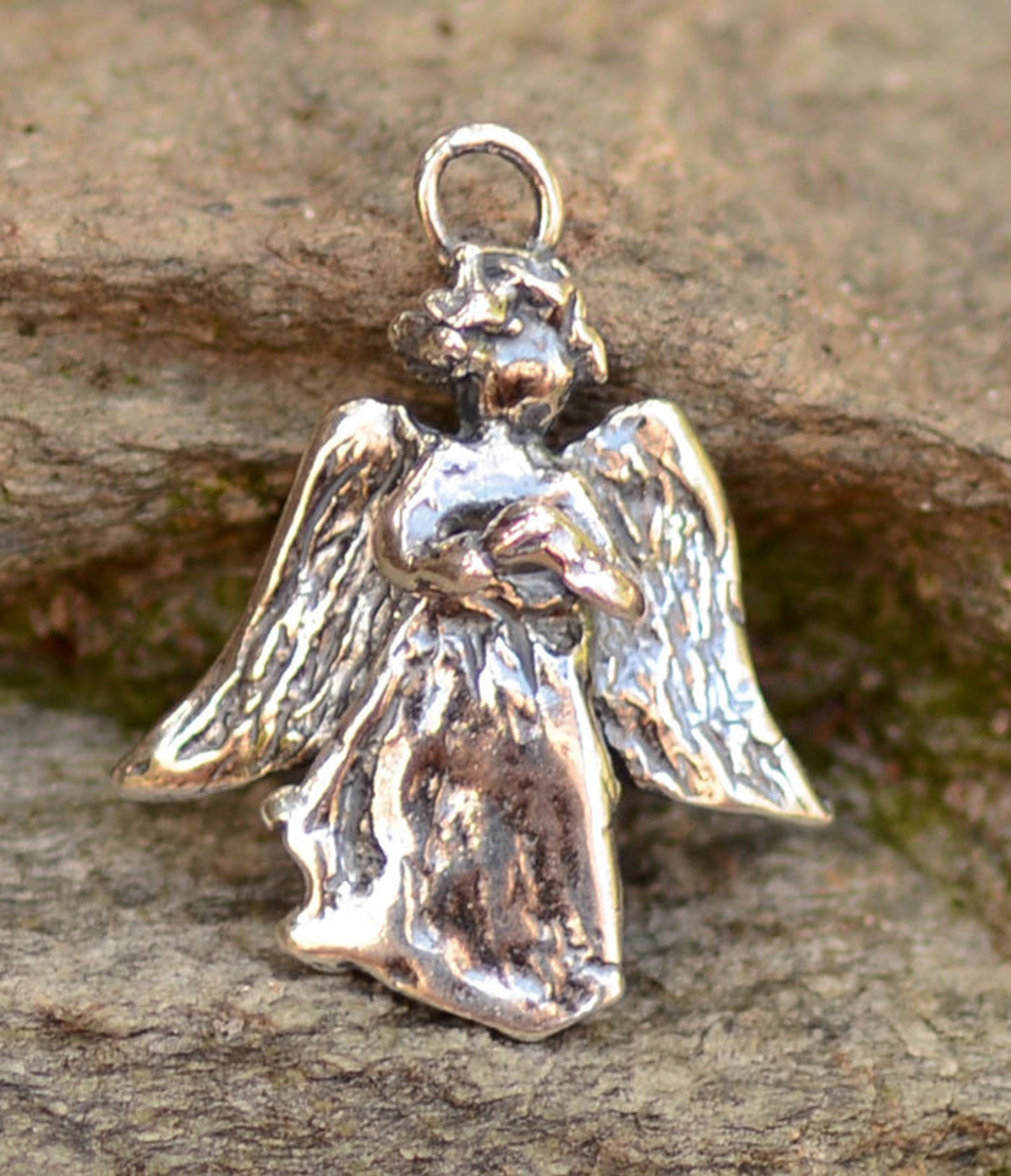 Sterling Silver Angel Charm or Pendant - Etsy