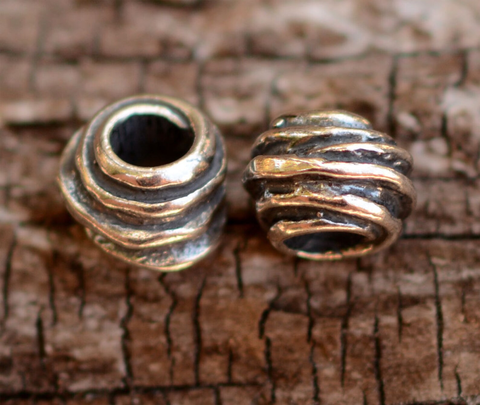 Artisan Silver Bead, Winding Roads Sterling Silver Big Hole Slider ...
