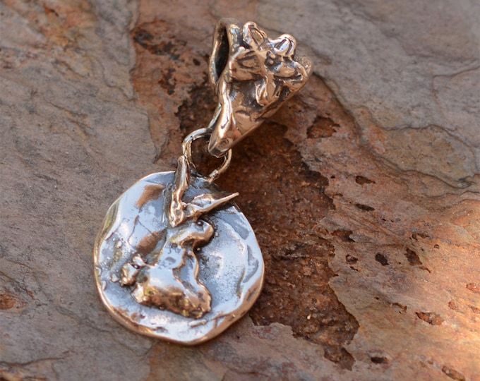 Bunny Rabbit Charm With Adorned Flower Bail in Sterling Silver | Etsy