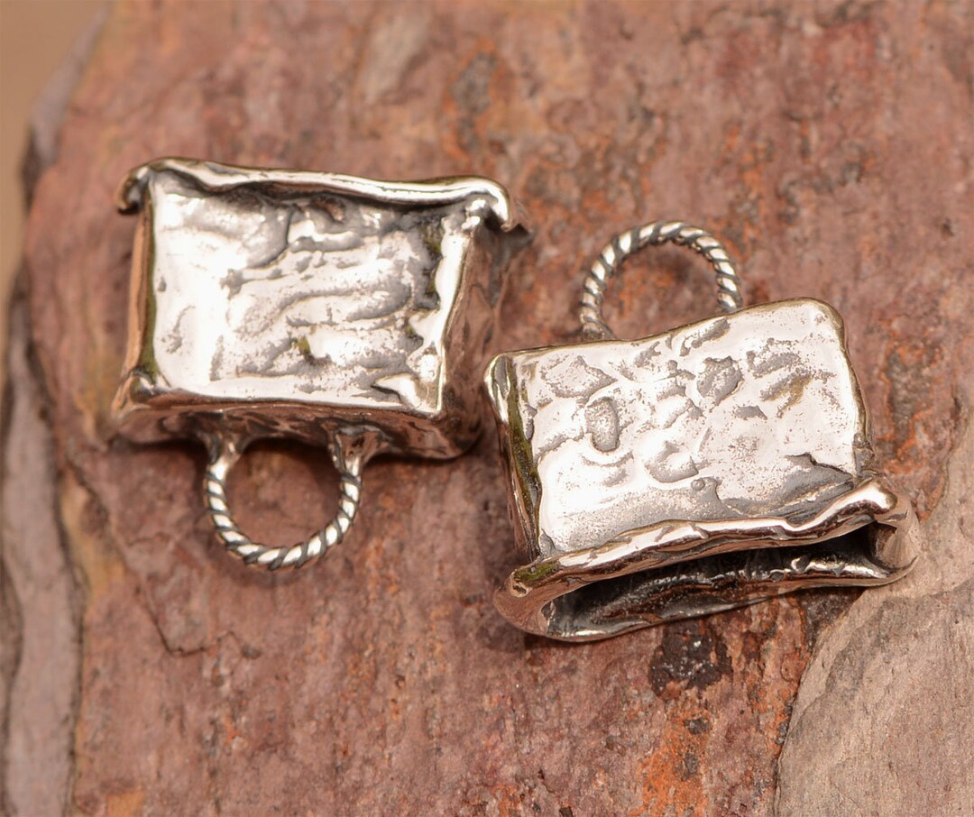 Sterling Silver End Caps for Loomed Bracelets or Wide Leather // Catd ...