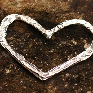 Big Open Heart Pendant in Sterling Silver, SS-50 - Etsy