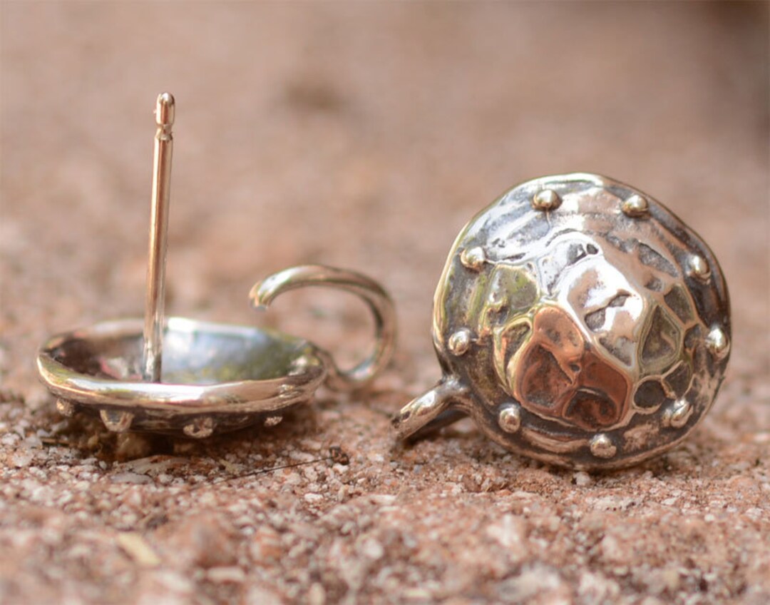 Earring Post Tops // Sterling Silver Artisan Earring Post With Loop ...