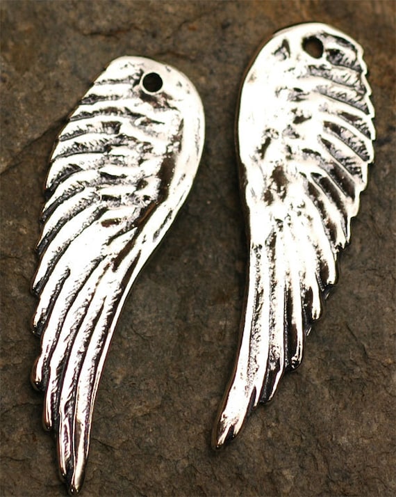 Artisan Angel Wing Pendant in Sterling Silver PN-210 ONE | Etsy