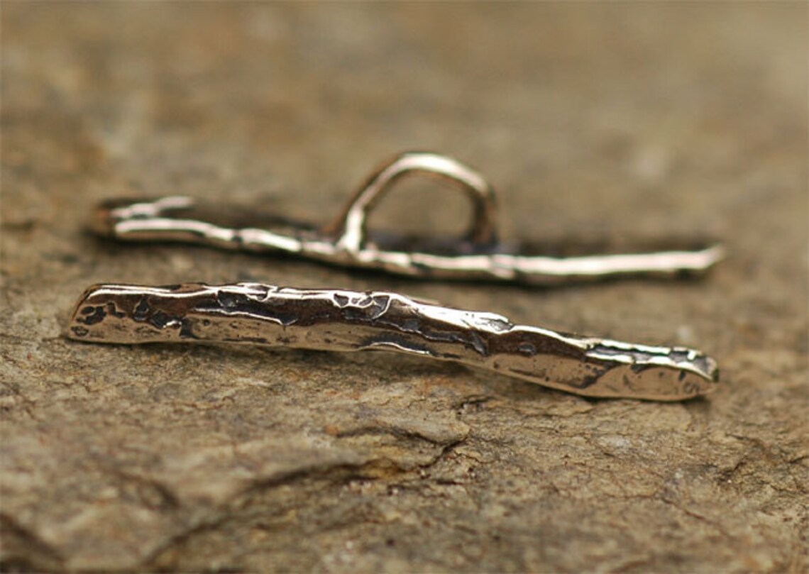 One Rustic Toggle Bar in Sterling Silver, SS-151 - Etsy