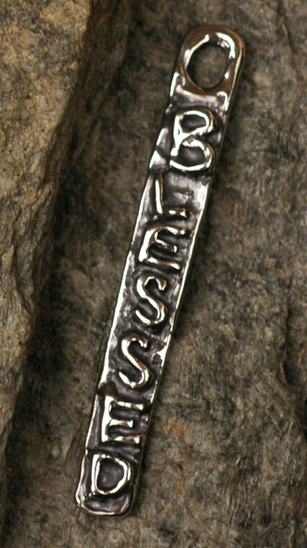 Artisan Blessed Tag Charm in Sterling Silver CH-235 - Etsy
