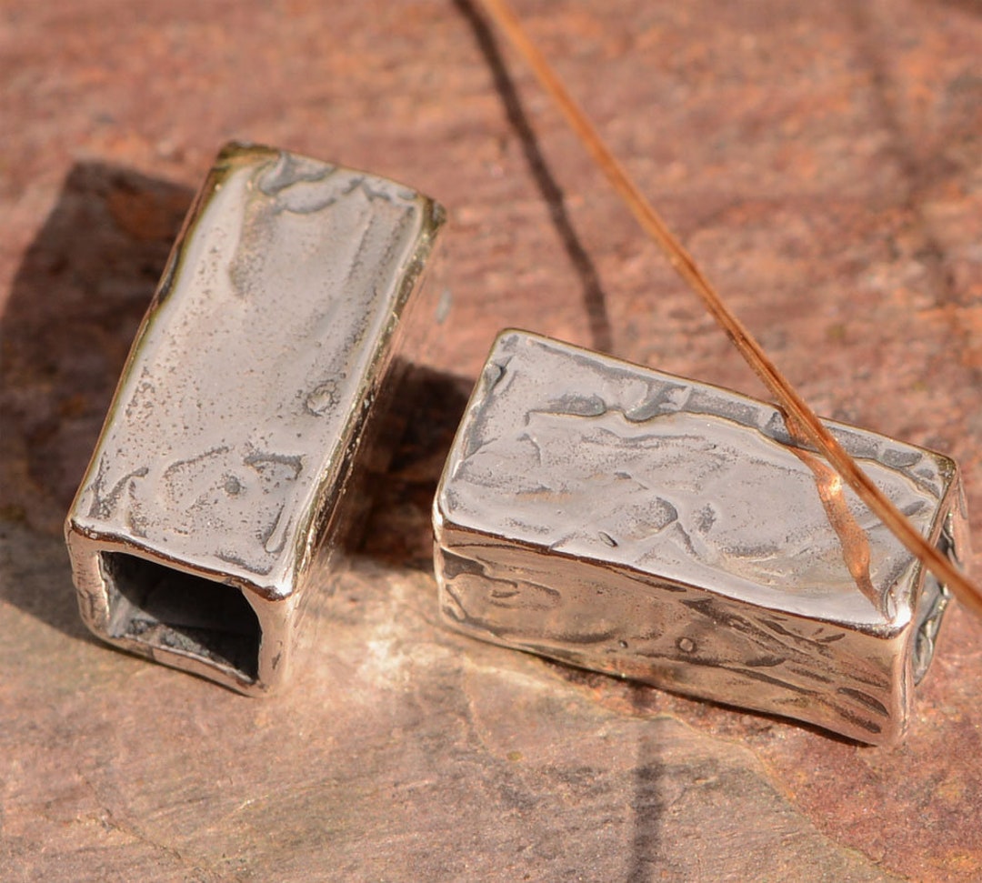 Rectangle Tube Bead, Sterling Silver Rectangular Slider Bead, B-771 - Etsy