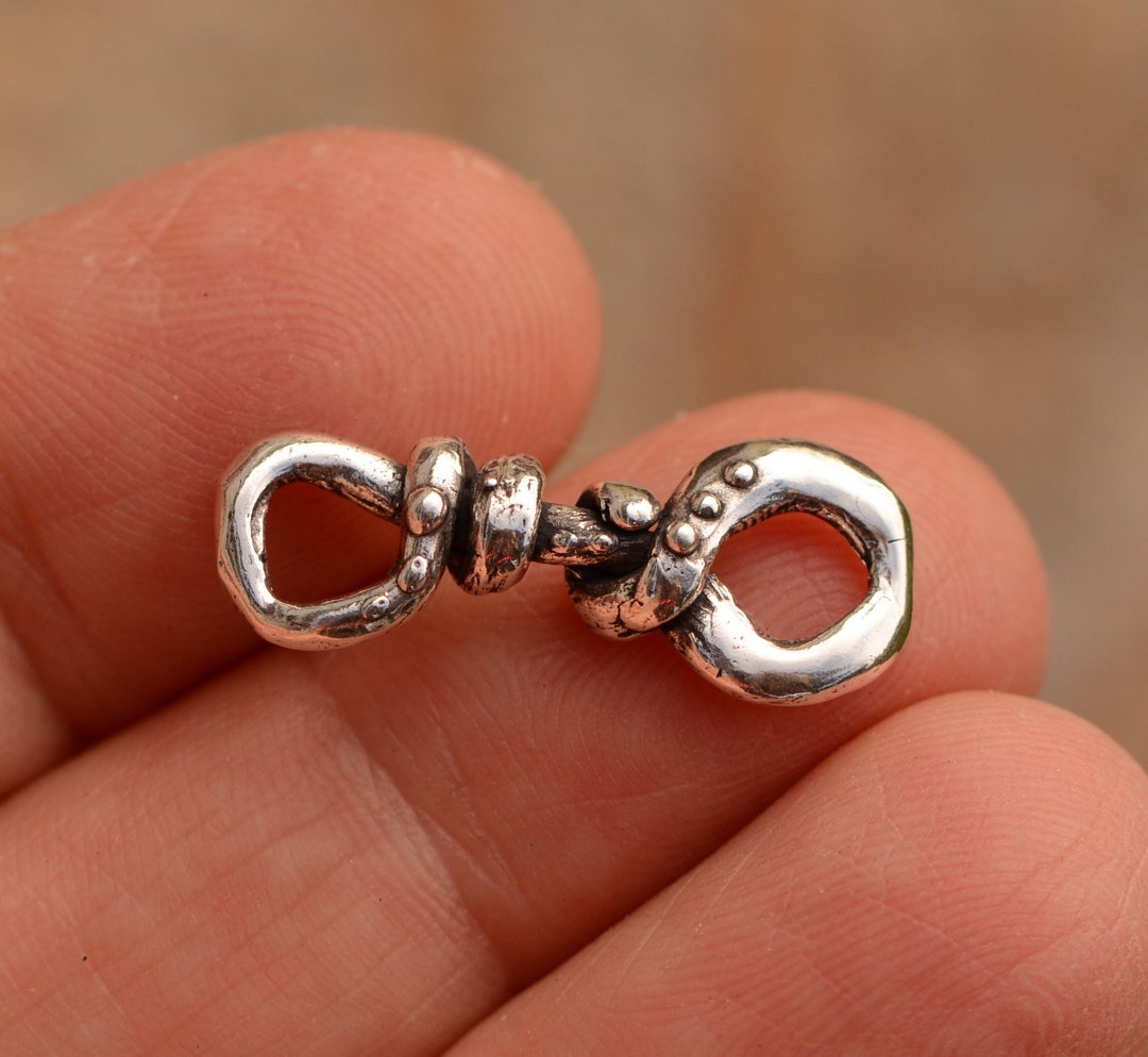 Chunky Artisan Bone Shape Link, Sterling Silver Connector, SS-946 (ONE ...