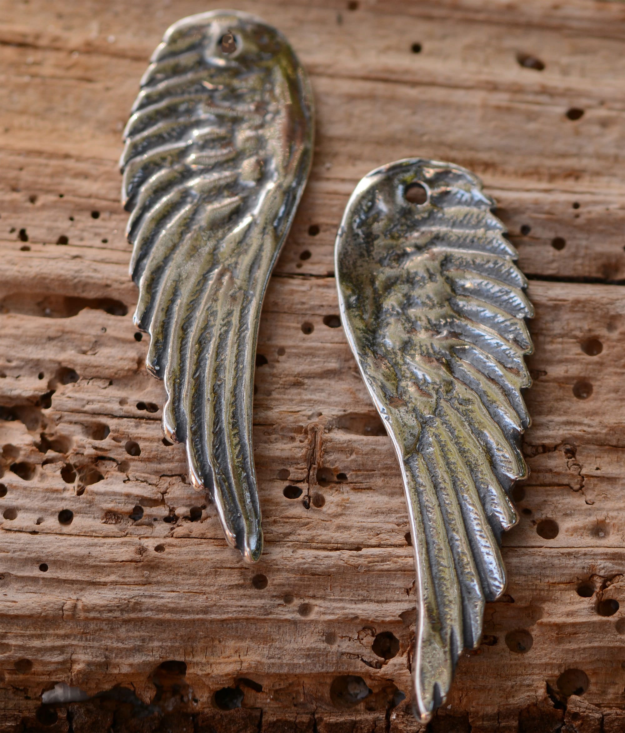 Artisan Angel Wing Pendant in Sterling Silver Catd-210 ONE - Etsy