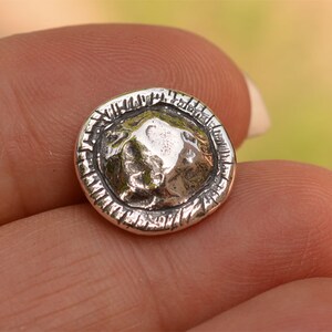 Silver Buttons // Artisan Rustic Edge Button in Sterling Silver // Catd ...