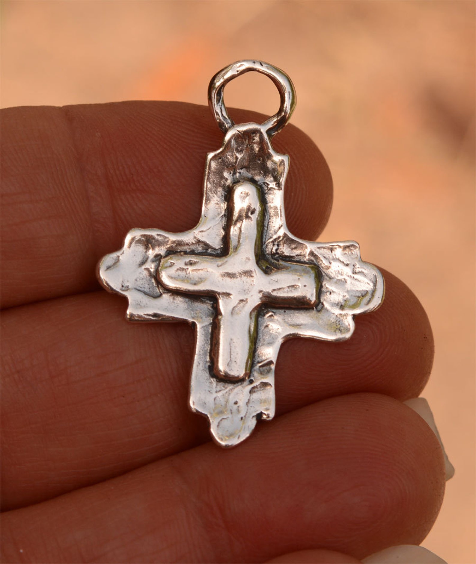 Southwest Cowgirl Cross Sterling Silver Pendant, PX454 - Etsy