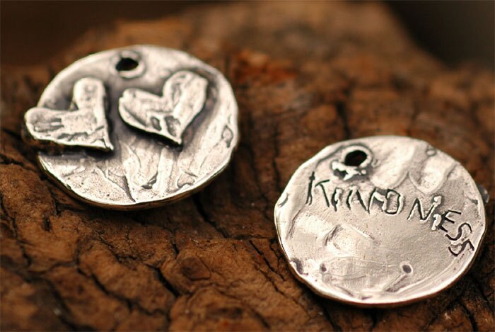Kindness Heart Charm in Sterling Silver SS-49 ONE - Etsy