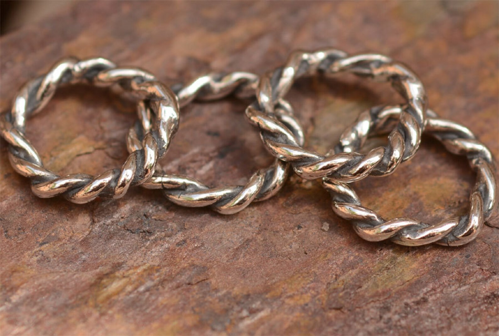 Twisted Link in Sterling Silver Closed Jump Ring Links - Etsy