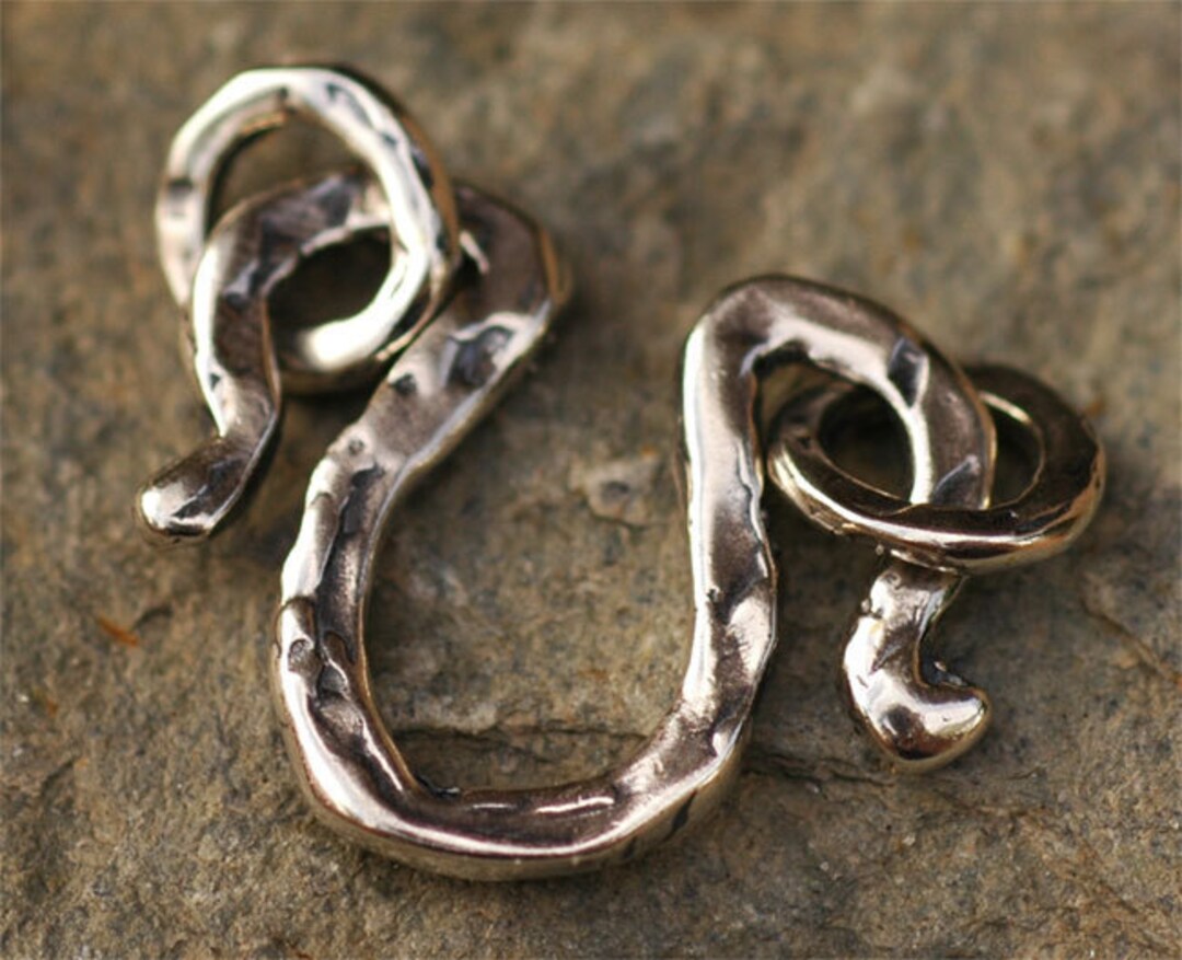 Charm Holder or U Shape Clasp in Sterling Silver With 2 Closure Rings ...