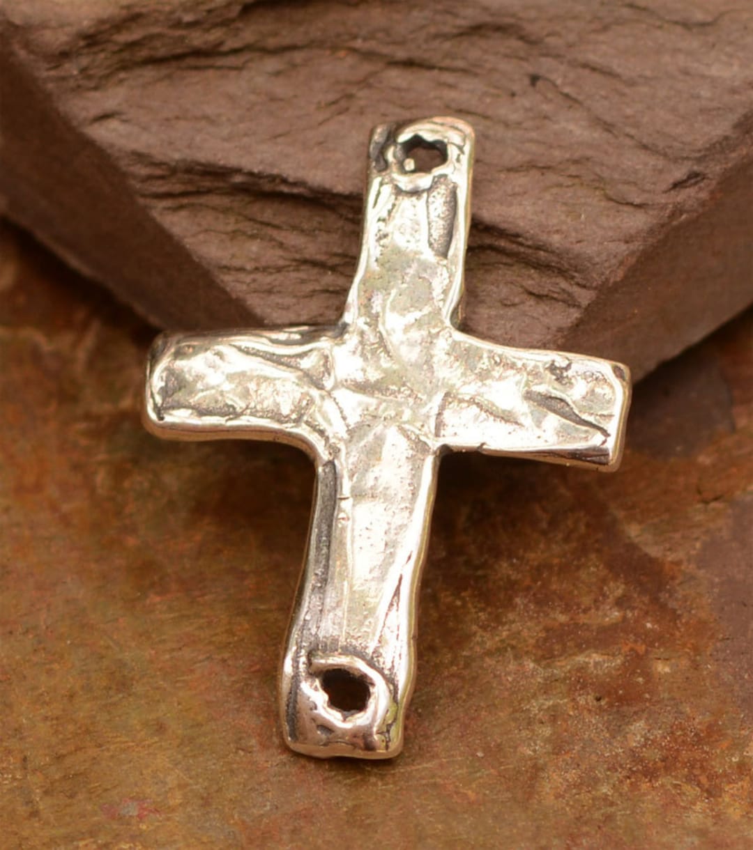 One Cross Charm or Link in Sterling Silver, Sideways Cross, R-523 - Etsy