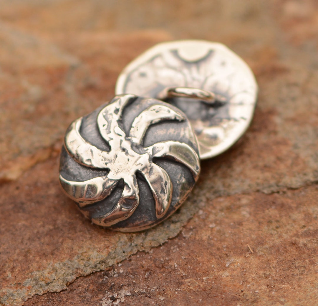 Sun Button in Sterling Silver, Borjgali Georgian Sun Symbol, Catd-784 ...