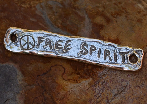 Free Spirit With Peace Bracelet Link in Sterling Silver 419 | Etsy