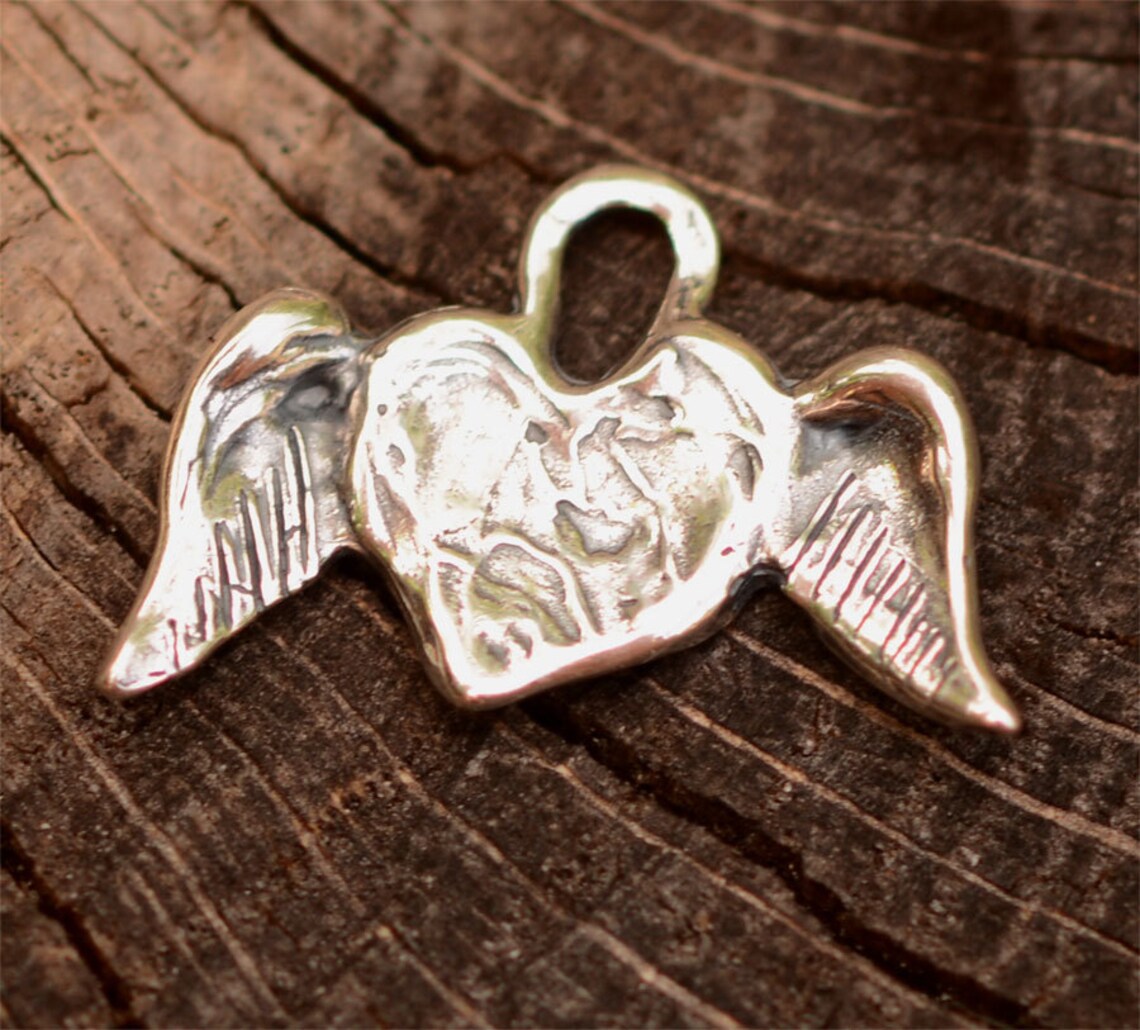 Artisan Winged Heart Charm in Sterling Silver, SS-147 - Etsy
