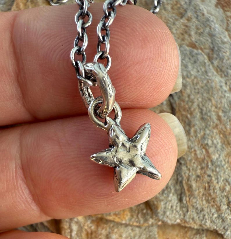 Silver Star Necklace, With Chain, All Sterling Silver, 1145-996 - Etsy