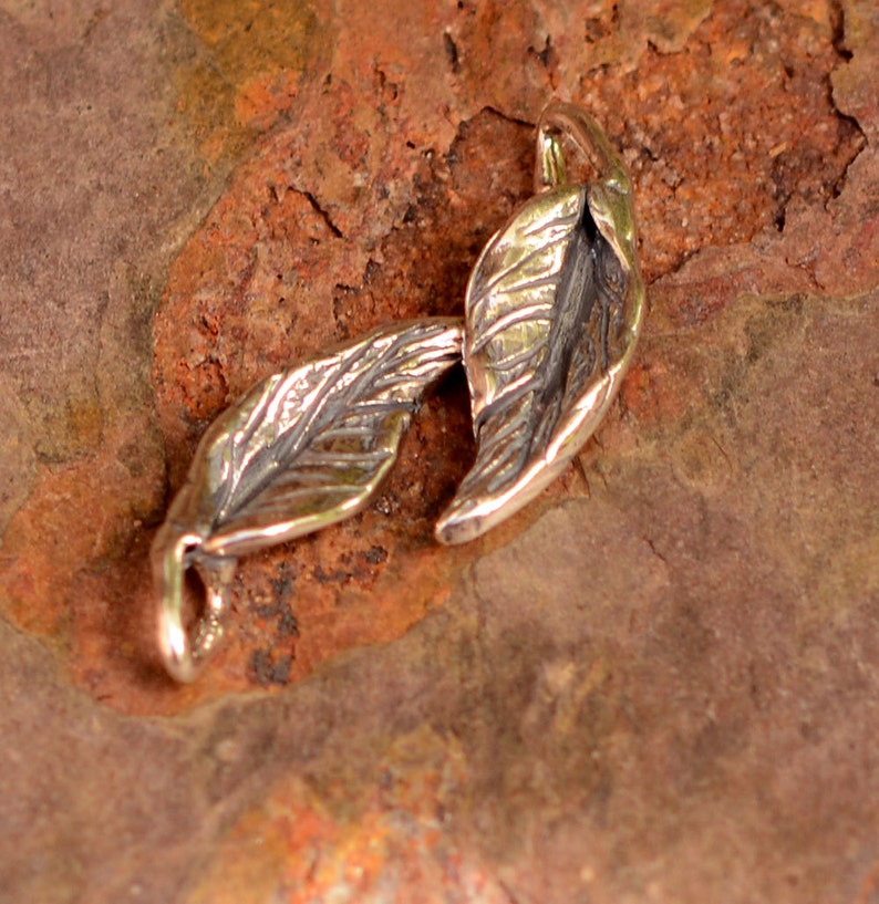 Leaf Charms Sterling Silver Artisan Small Leaves CH-577 Set | Etsy