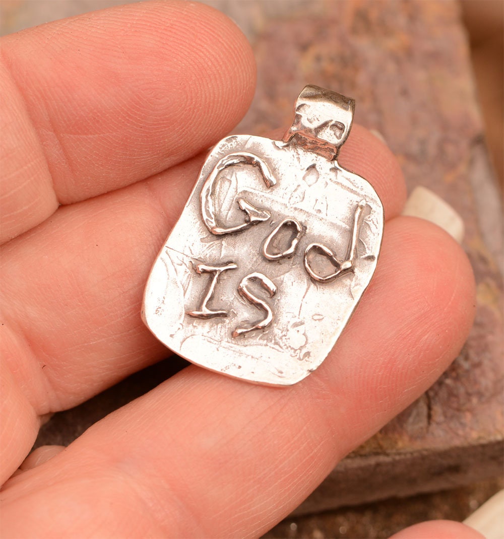 Artisan Handcrafted Sterling Silver GOD IS... Pendant | Etsy