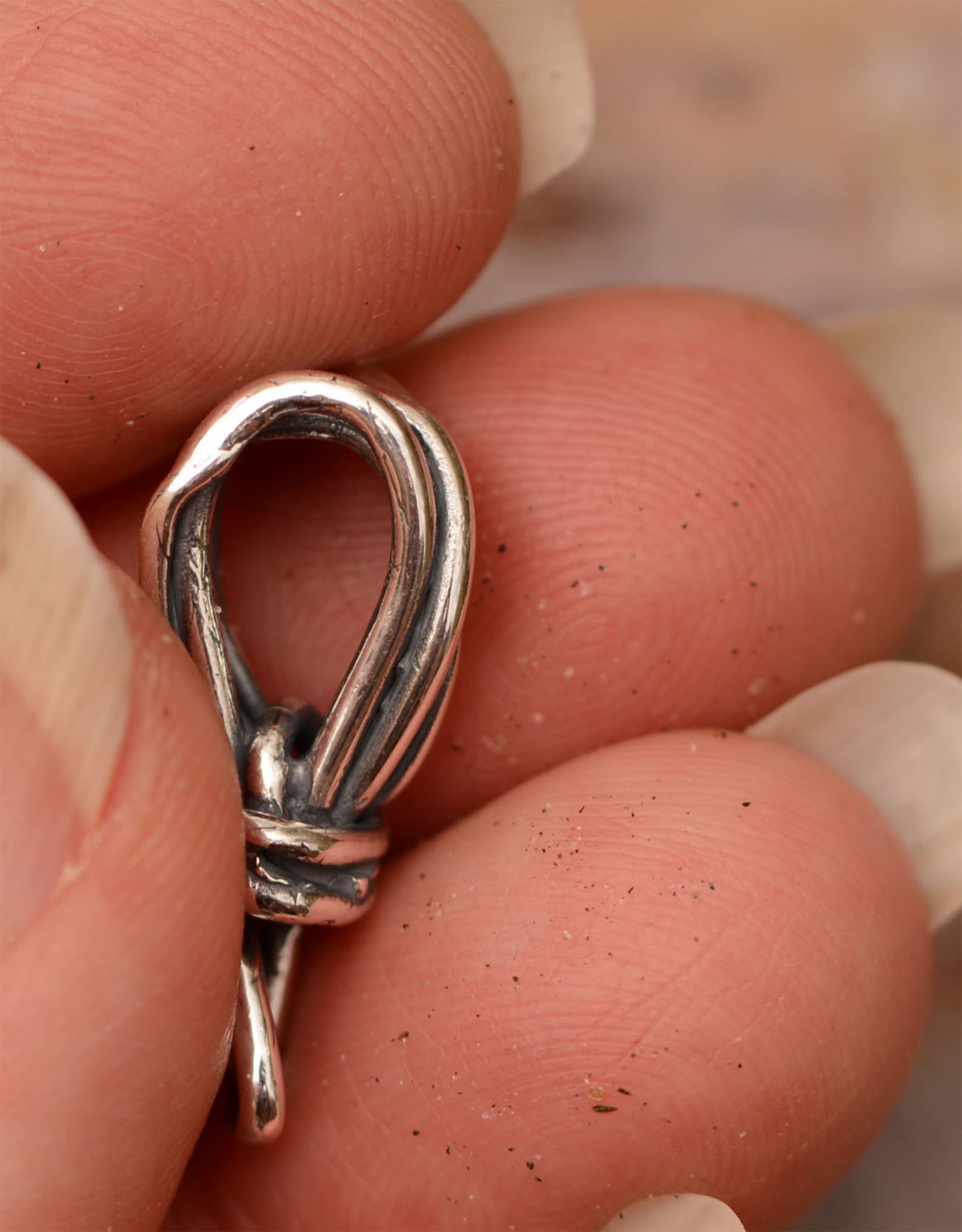 Artisan Wire Wrap Sculpted Bail, CLOSED Loop, in Sterling Silver, SS ...