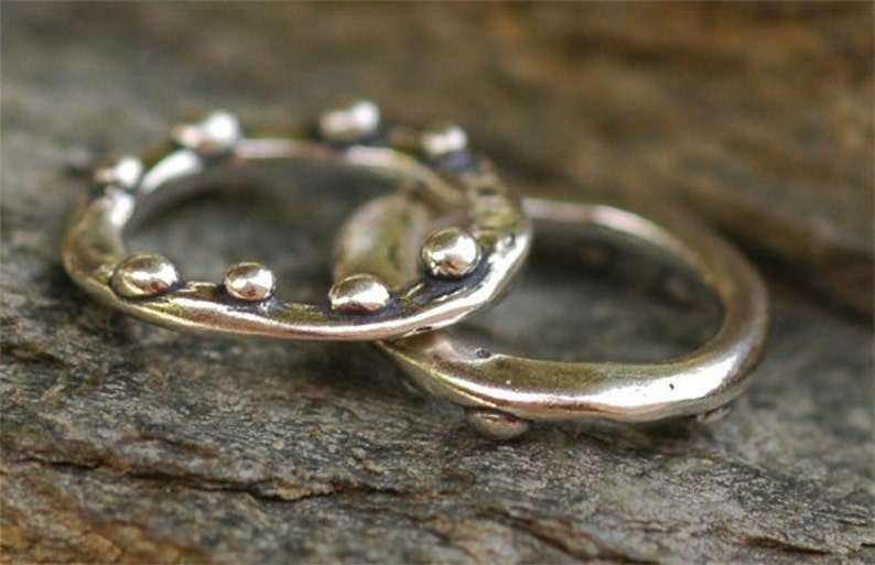 Sterling Silver Dotted Ring Link set of 2 - Etsy