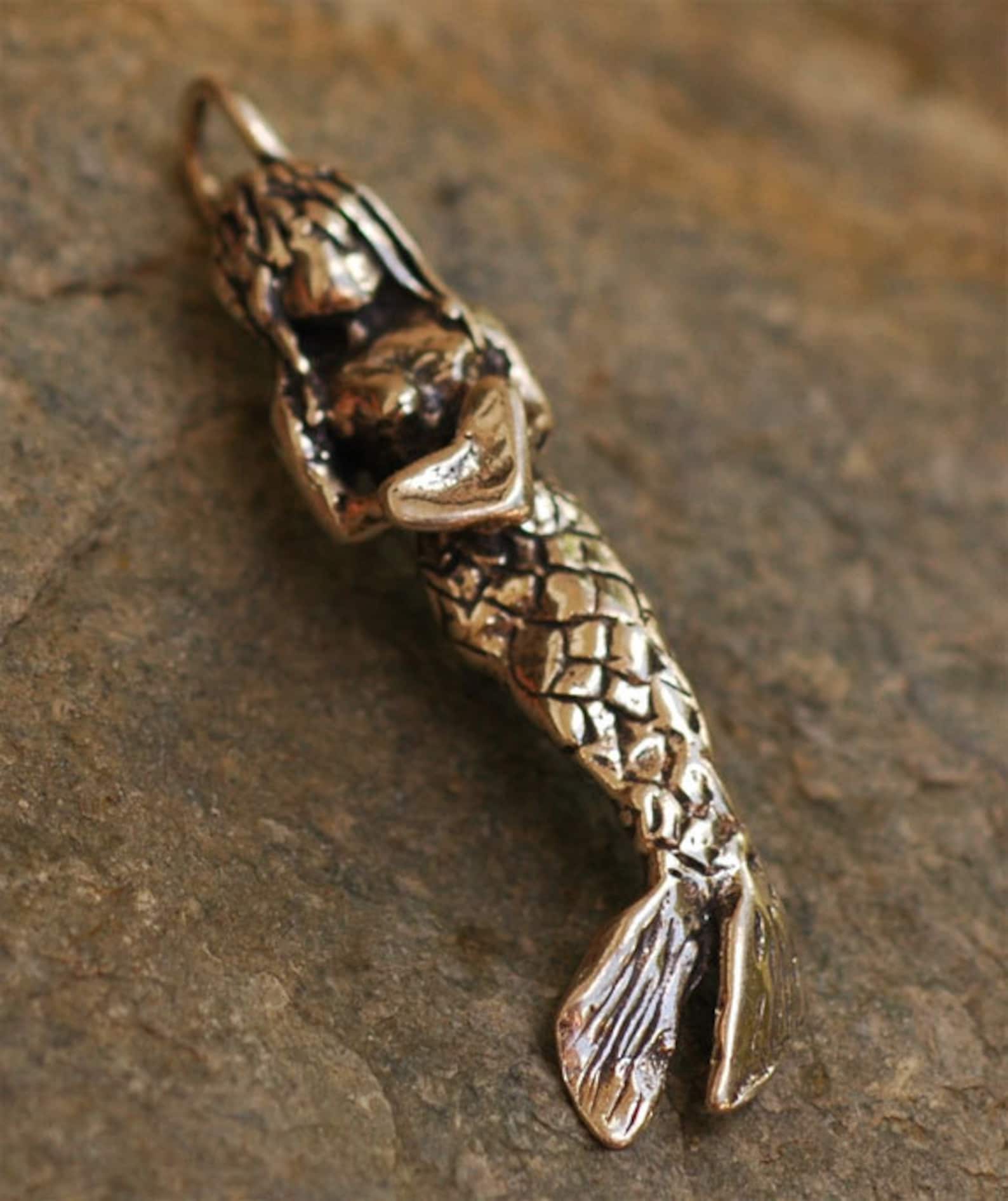 Mermaid Pendant in Rustic Sterling Silver - Etsy