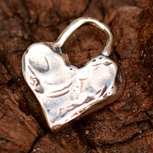 Chunky Heart Charms in Sterling Silver Catd-521, (set of 2) - Etsy