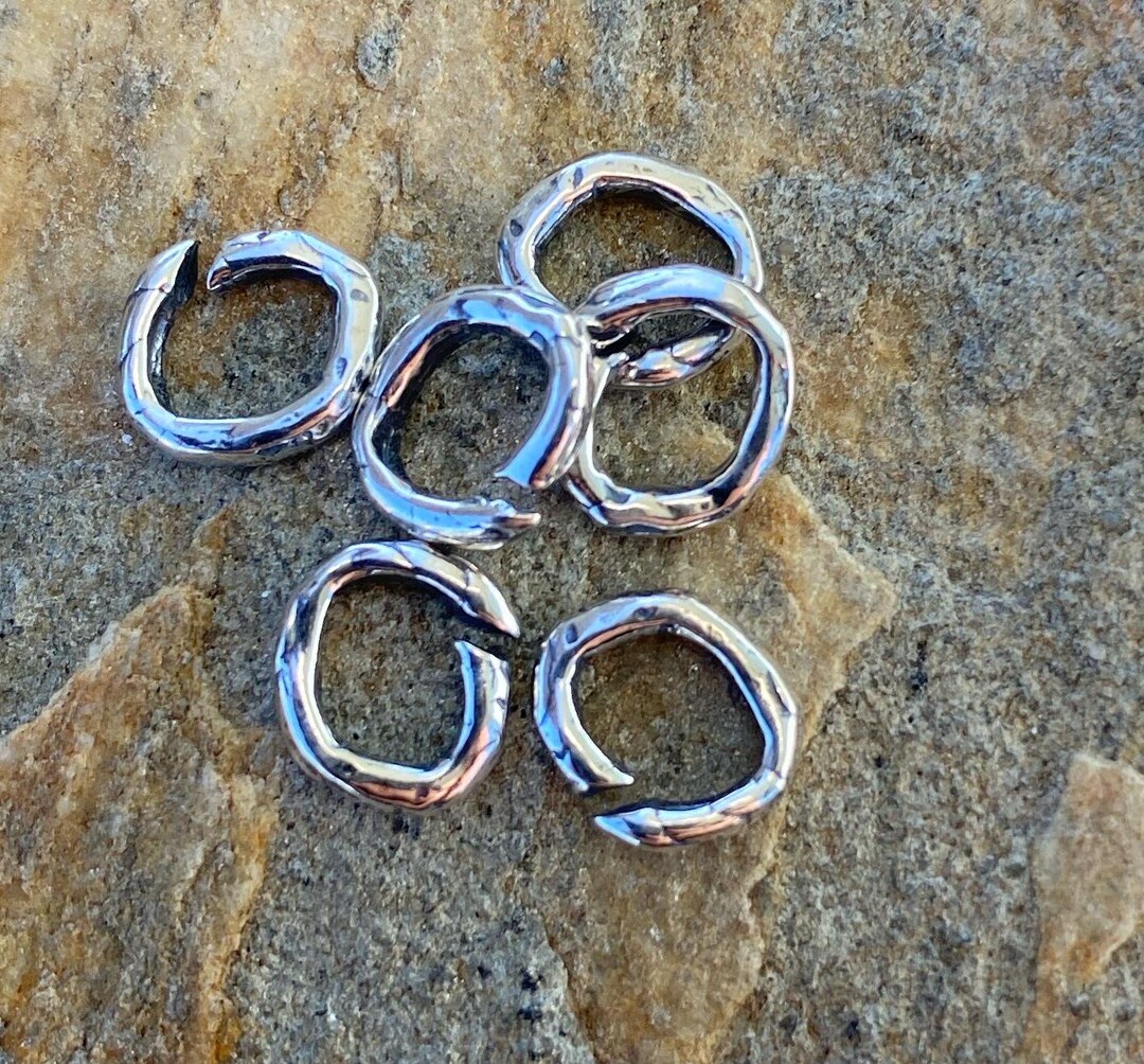 Artisan Open Jump Ring in Sterling Silver SS-166 (set of 6) - Etsy