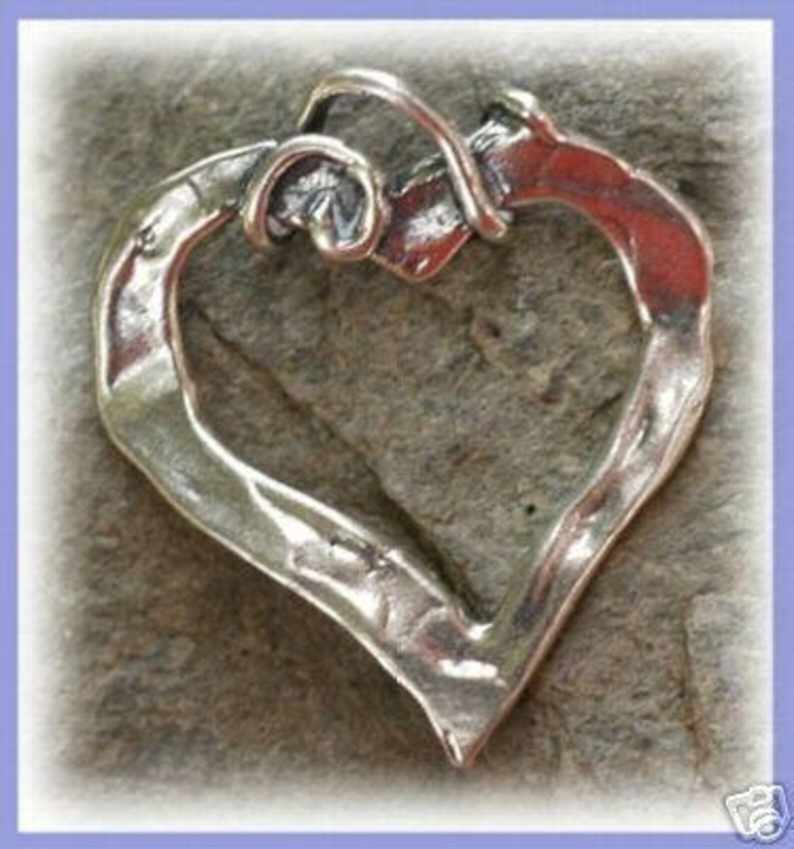Sterling Silver Heart Pendant, Artisan Open Heart, PX-244 - Etsy