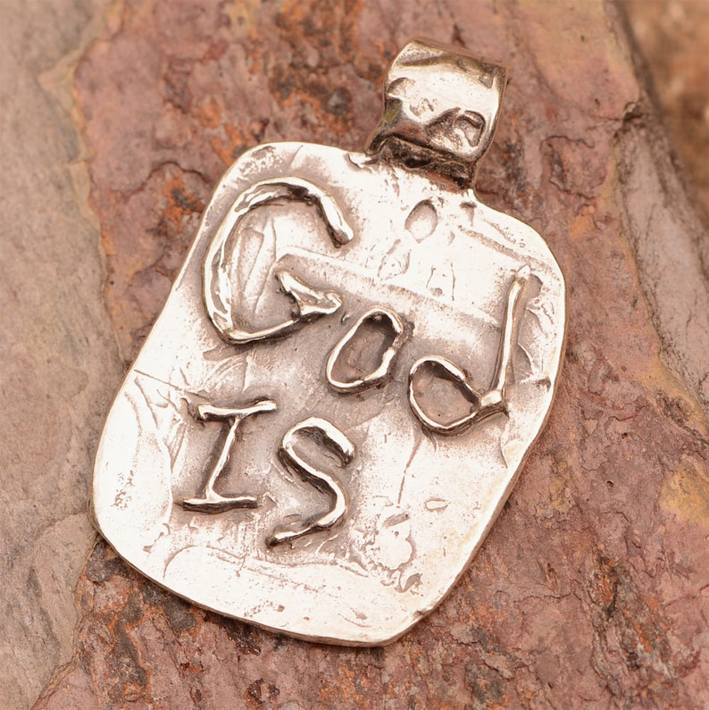 Artisan Handcrafted Sterling Silver GOD IS... Pendant | Etsy