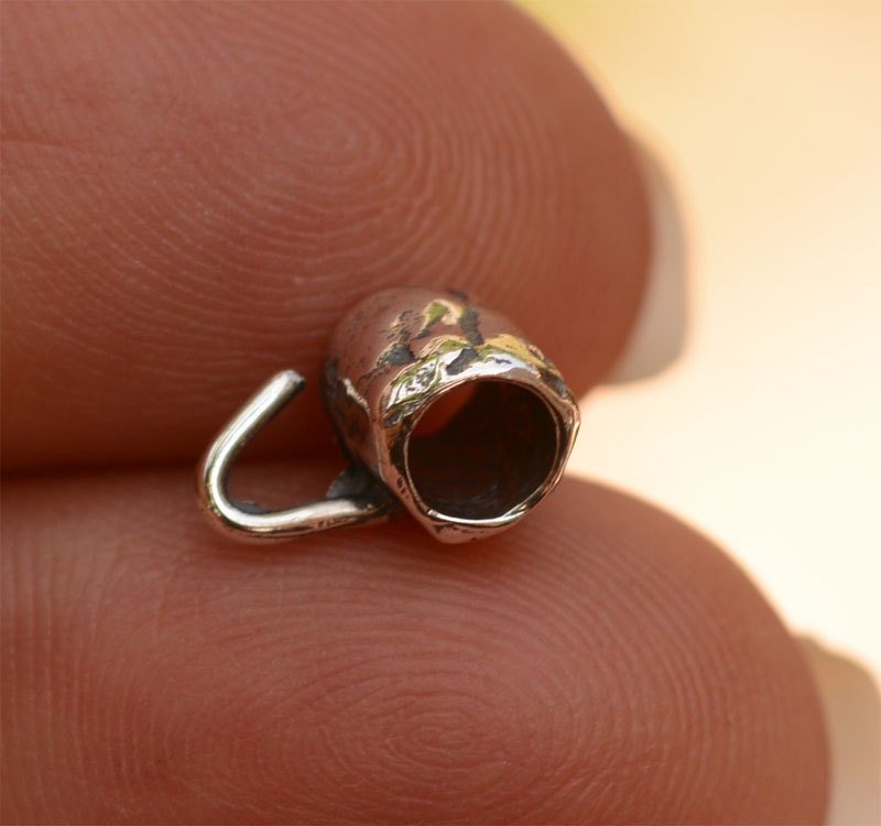 Tube Bail Bead With Hook in Sterling Silver SS-258 ONE - Etsy