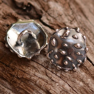 Artisan Dotted Button, Sterling Silver Rustic Buttons, Catd-472 - Etsy