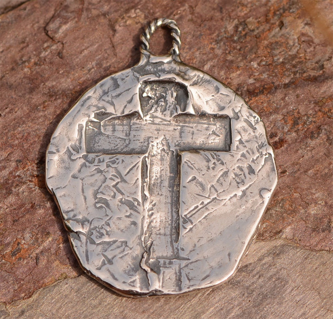 Rustic Artisan Cross Pendant in Sterling Silver, SS-776 - Etsy