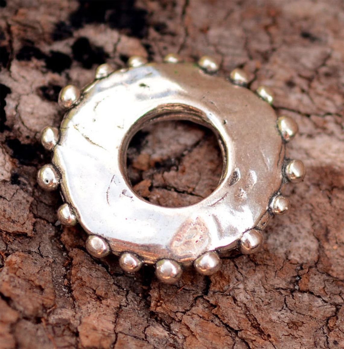 Artisan Wide Dotted Chunky Link in Sterling Silver - Etsy