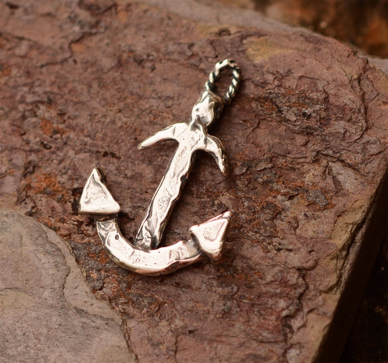 Rustic Anchor Charm in Sterling Silver CH-694 ONE - Etsy