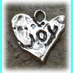Artisan Joy on a Heart Sterling Silver Charm - Etsy