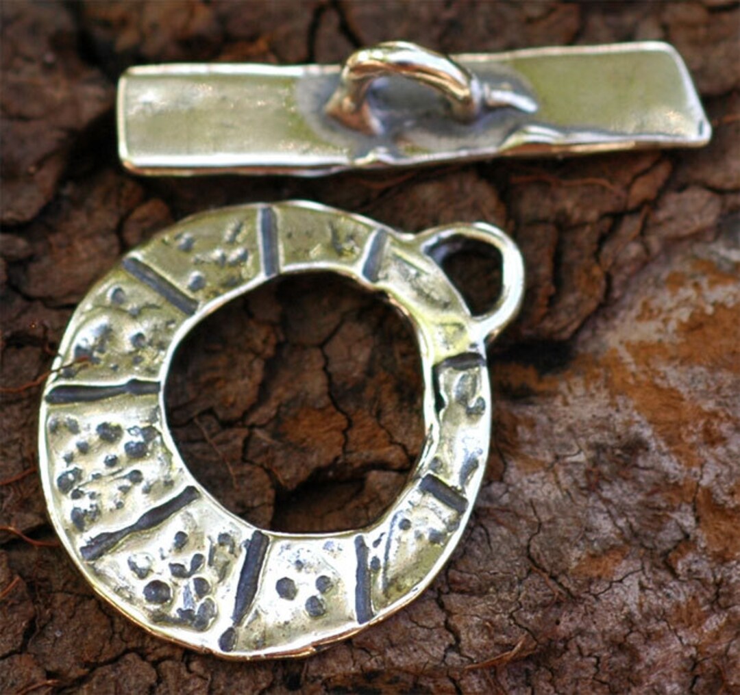 Round Lined Toggle in Sterling Silver, Catd-57/57a - Etsy