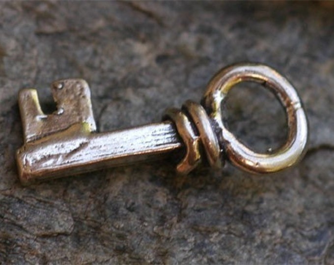 Key Charm Artisan Handcrafted Little Key in Sterling Silver - Etsy