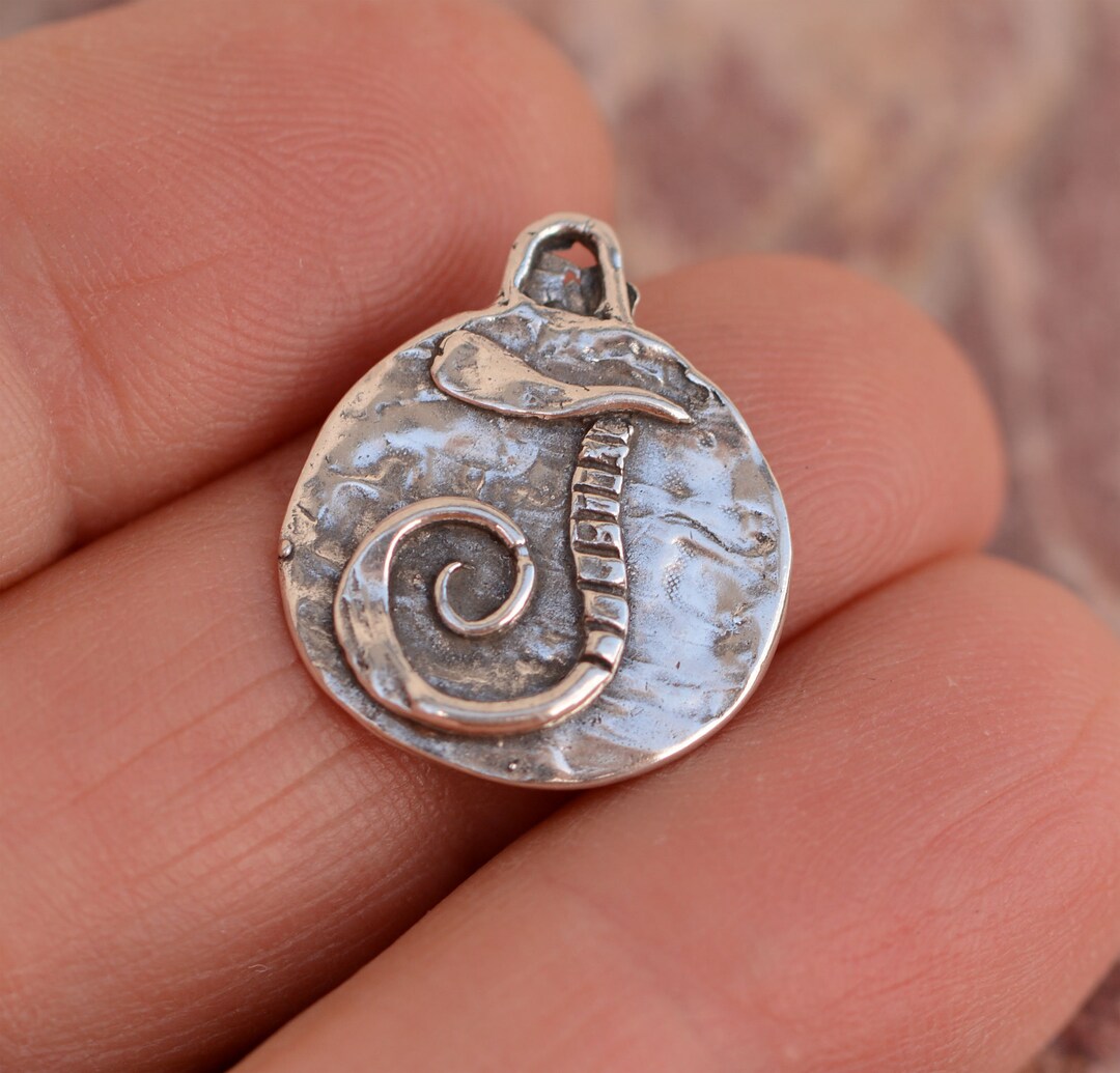 Artisan Letter J Charm in Sterling Silver, Catd-1075 - Etsy