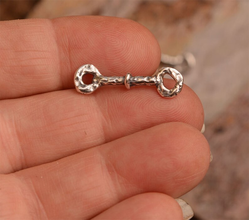 Artisan Dog Bone Shaped Long Links in Sterling Silver, SS-617 (TWO) - Etsy